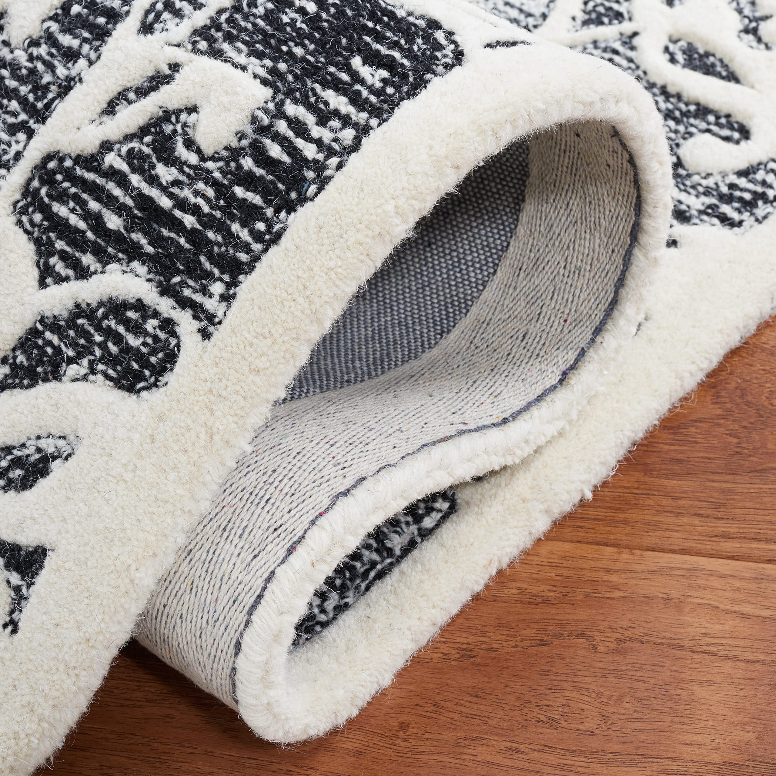 SAFAVIEH Metro Collection 6' Square PinkIvory MET853U Handmade Premium Wool Living Room Dining Bedroom Area Rug
