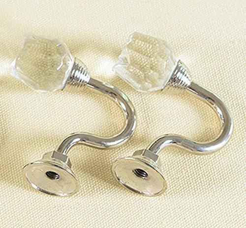 yueton Pack of 2 Vintage Crystal Rose Pattern Wall Curtain Hook Coat Hat Handbags Towel Single Hook Wall Mount Hanger