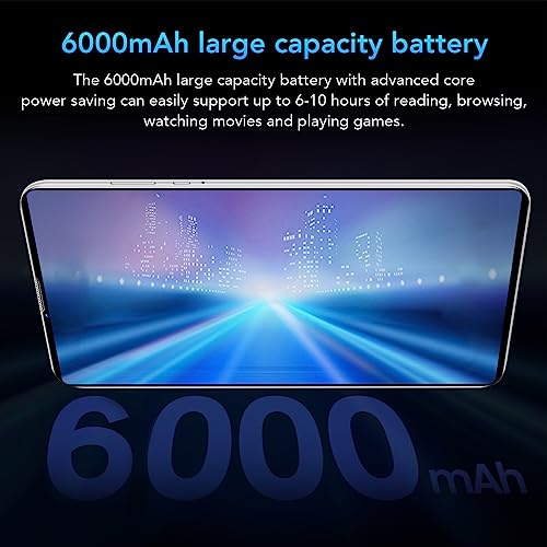 CUIFATI Blue 7in HD Tablet, 1960x1080 IPS Display, 4GB RAM, 32GB ROM, 8 Cores CPU, Dual Cameras, 6000mAh Battery, Android 10 Tablet PC (US Plug)