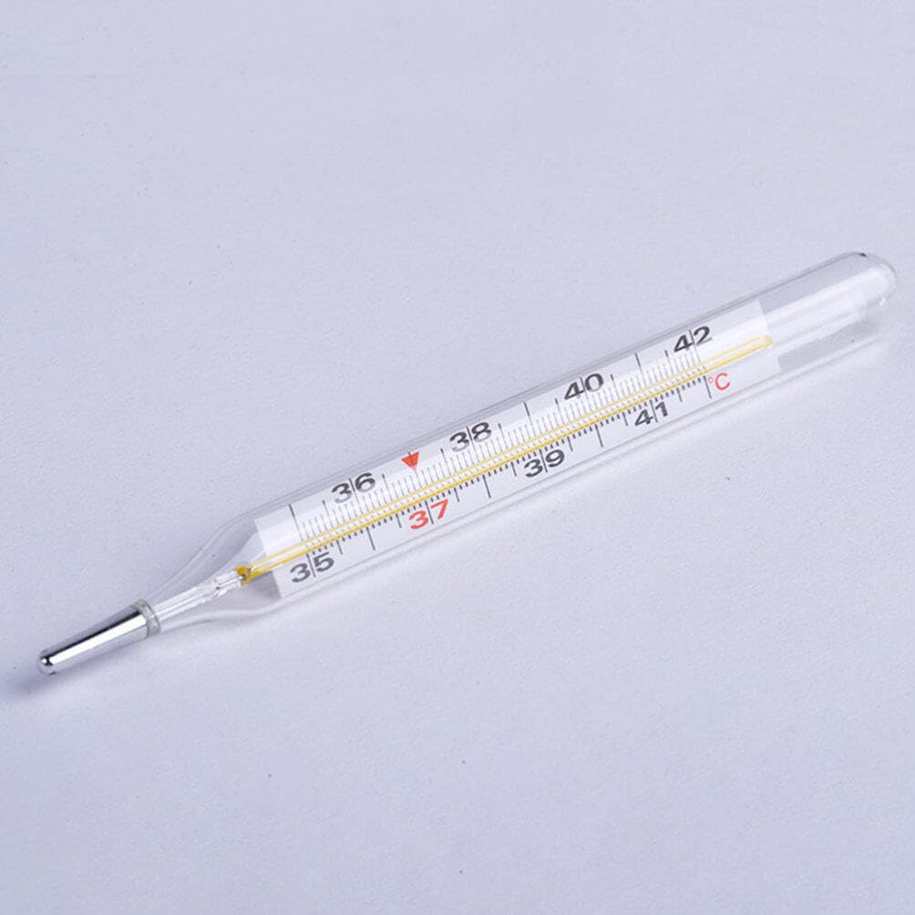 Healeved 4 Pcs Adult Temperature Measurement Glass Oral Temperature Fast Reading Temperature Home Supplies, Easy to Read