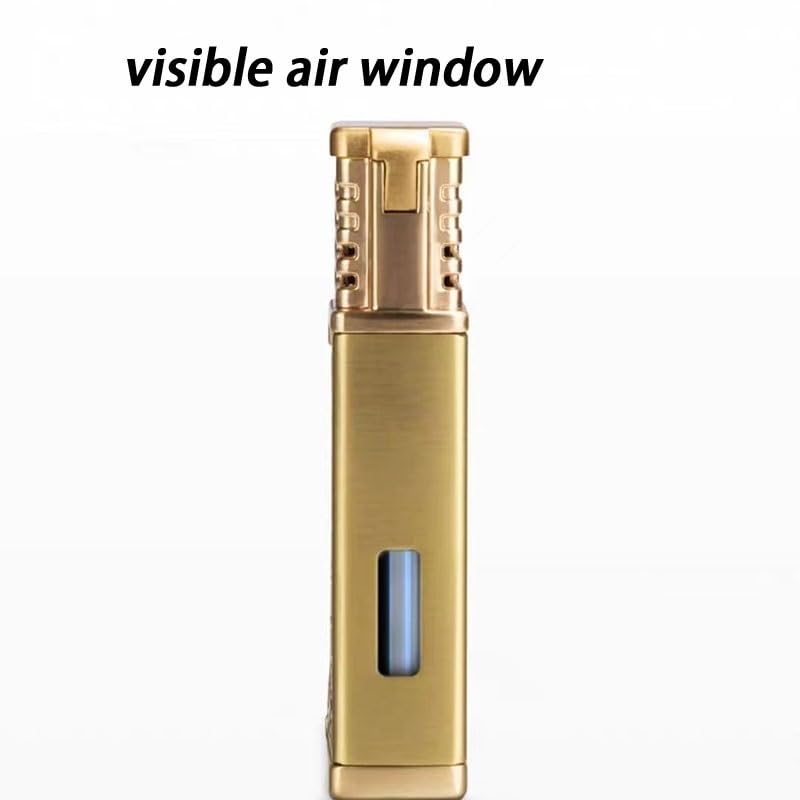 Butane Lighter with Windproof Flame, Easy to Carry and Reusable, Suitable and Daily Necessities for Boyfriends, Girlfriends, Fathers. (Color : C3)