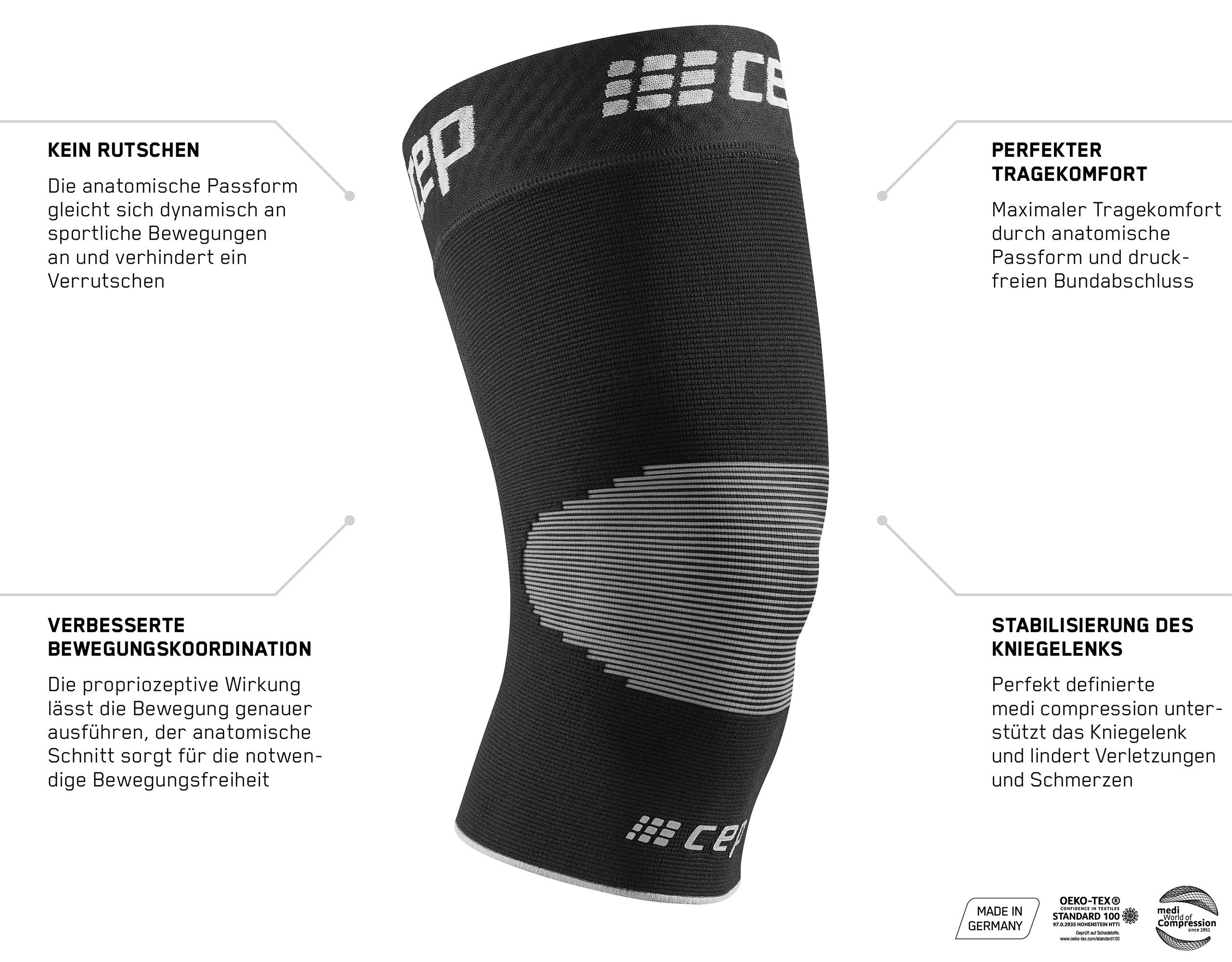 CEP Compression Knee Sleeve - Knee Brace (Black/Grey) IV