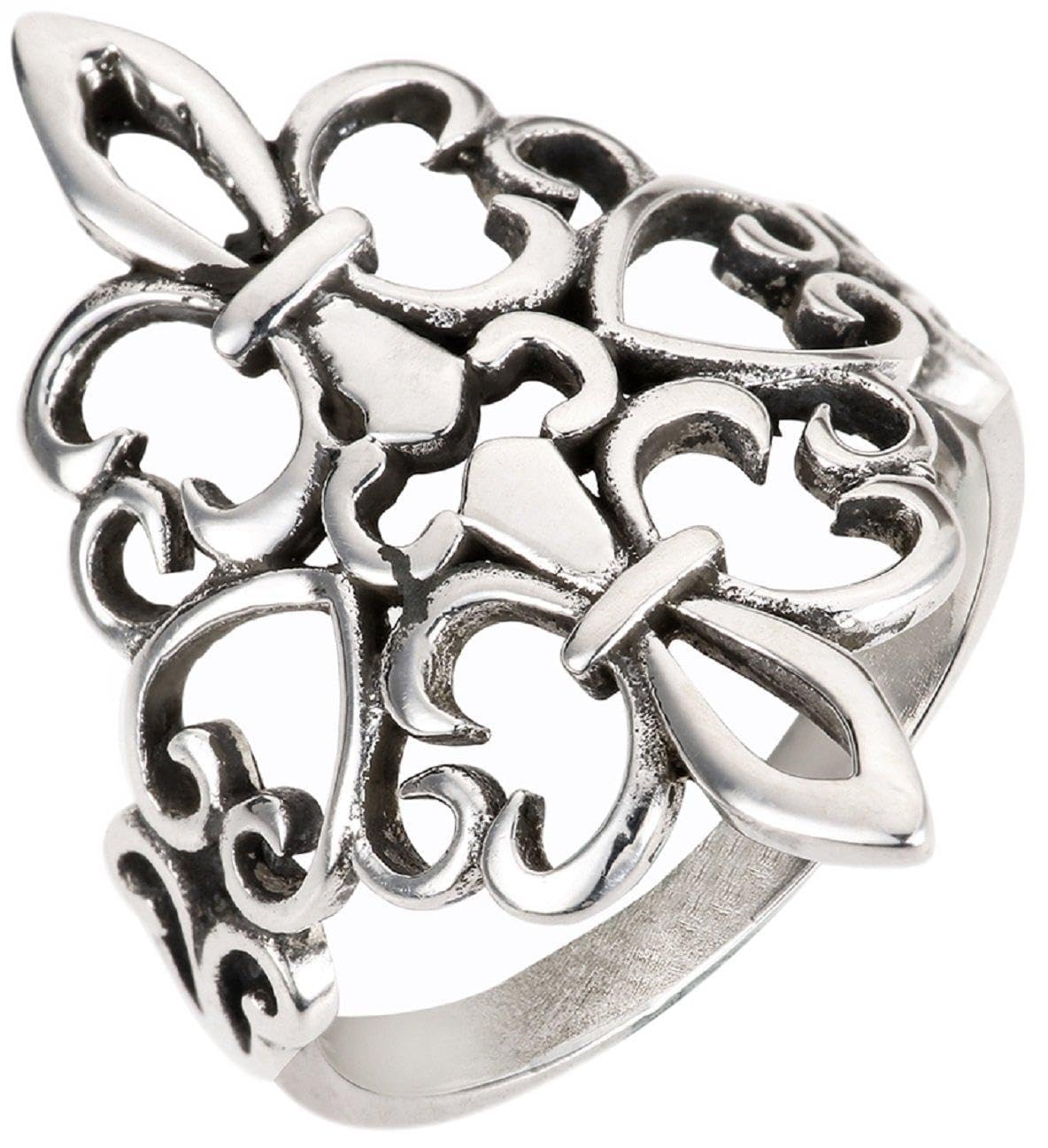 CloseoutWarehouse 925 Sterling Silver Noble Fleur De Lis Ring Size 8