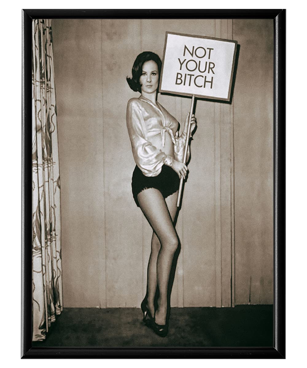 Funny Feminist Wall Decor for College Dorm - Unique Humorous Retro Photo Wall Art - Gag Gifts for Women Wife Teens - Dorm Apartment Sign Poster Print - Inspirational Picture - Vintage Empowerment Art