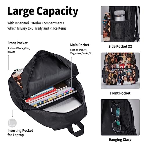 Hei Bai.JZQ 3 In 1 Backpack Set Jenna Ortega Bookbag With Lunch Box And Pencil Case