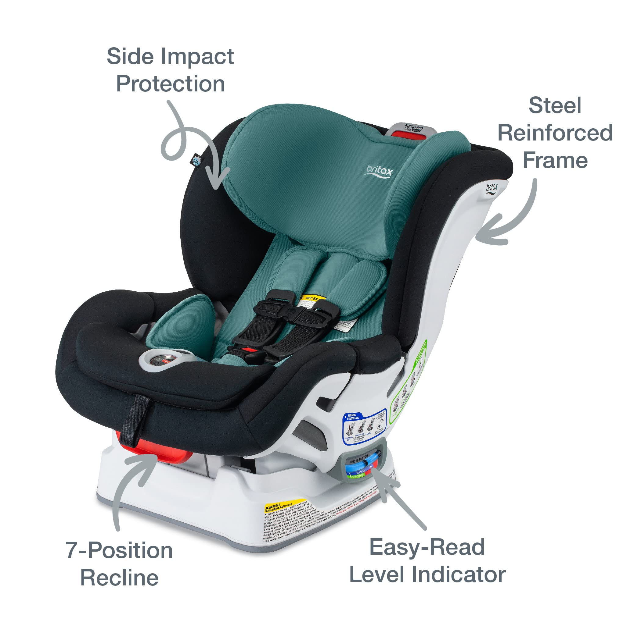 Britax Boulevard Clicktight Convertible Car Seat, Green Contour SafeWash