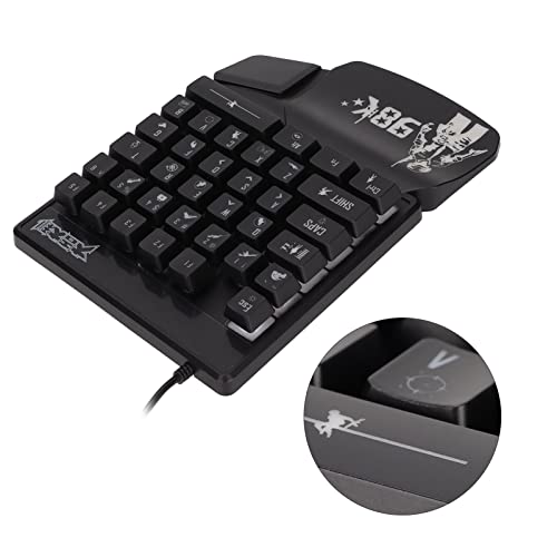 EATC Mini Gaming Keyboard 35 Keys Black Controller Free ABS Material Onehand Gaming Keyboard Ergonomic Design for Computer for Esports Game