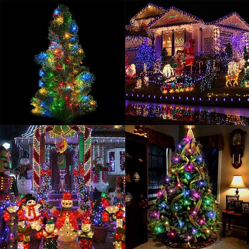 buways 66ft 200LEDs Fairy Lights-USB Plug-in Twinkle String Lights 8 Modes with RF Remote Control Christmas Party Garden Home Decoration(1,Silver Wire-Multicolor-66ft)