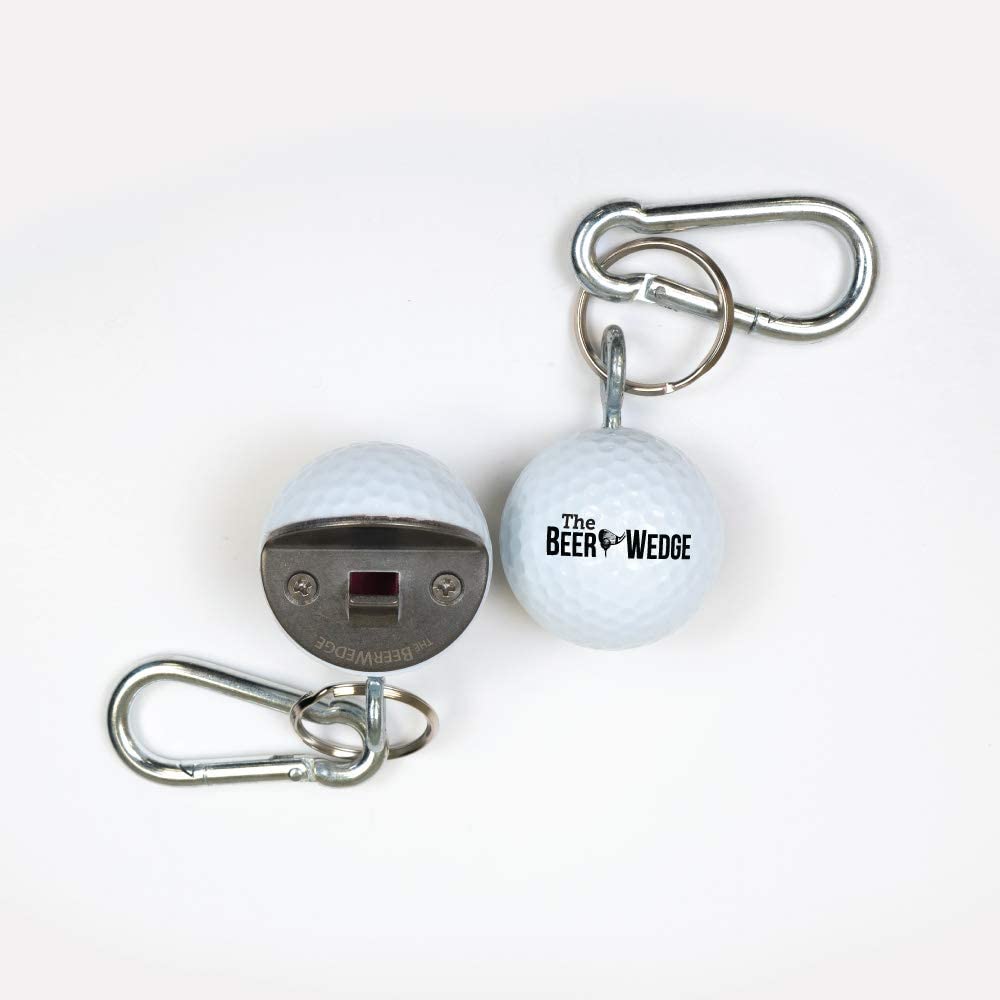 Golf Ball Bottle Opener, Beer Bottle Opener Made from a Real Golf ball, Bottle Opener KeyChain & Carabiner Bottle Opener - The BeerWedge - Cool Gadget for Teens, Present for Men, & Main Beer Accessory