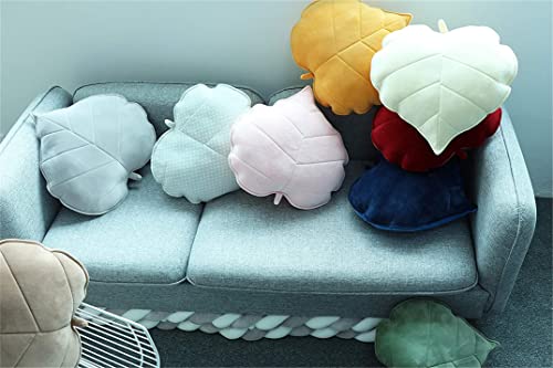 YILANLAN Fun Leaf Pillow Plush Floor Pillow Simulation Office Cushion Chair Sofa car Pillow Simple Room Decoration Pillow (50cm*50cm, Green)