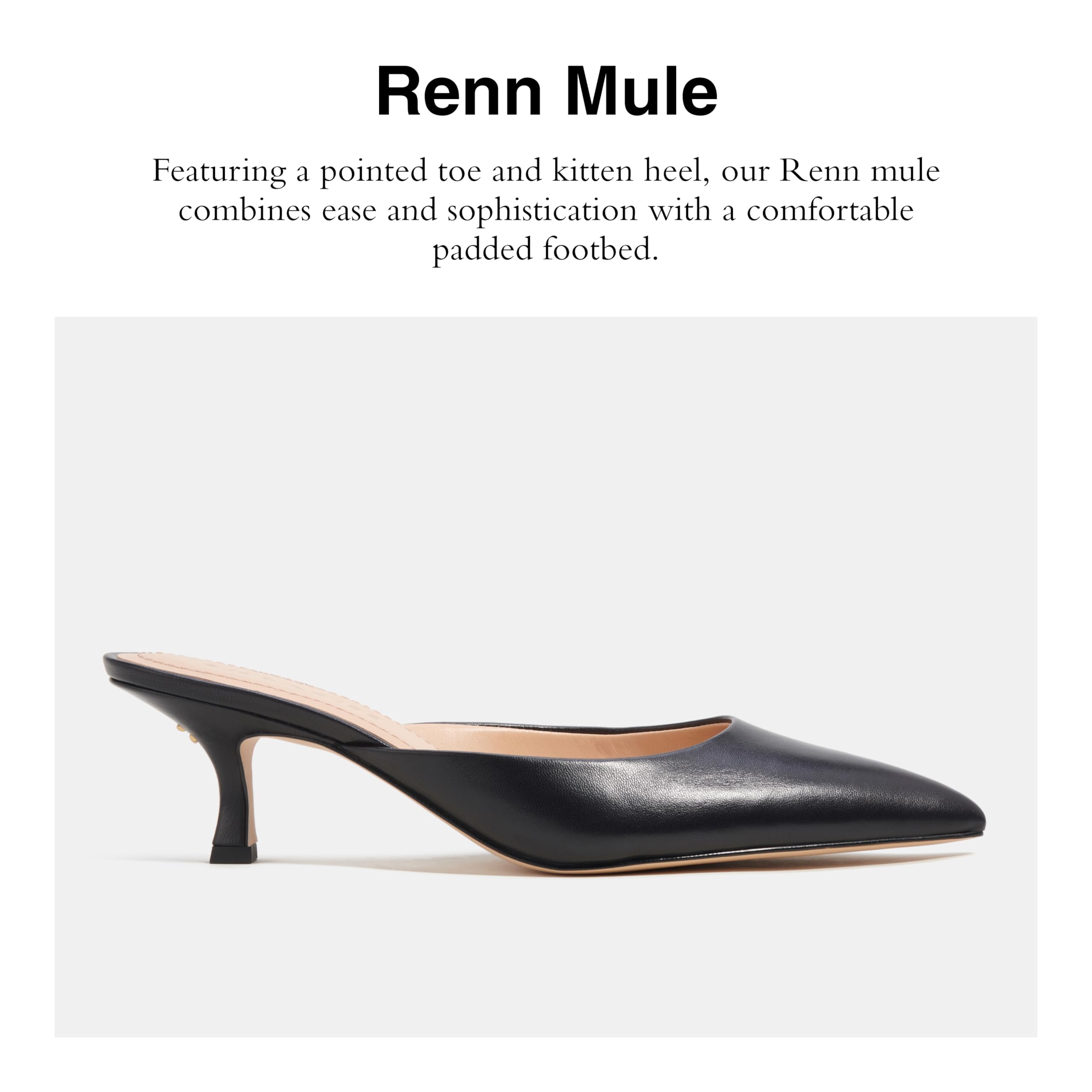 Coach Women's Renn Leather Mule, Black, 9