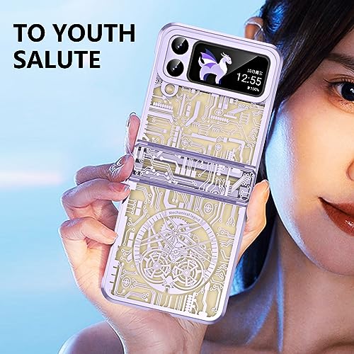 phone case Slim Case Compatible with Samsung Galaxy Z Flip 3 with Hinge+Camera Lens Protector,Thin Hard PC Case Fashion Protective Case for Galaxy Z Flip 3 Rugged Electroplating Cover phone cover ( Co