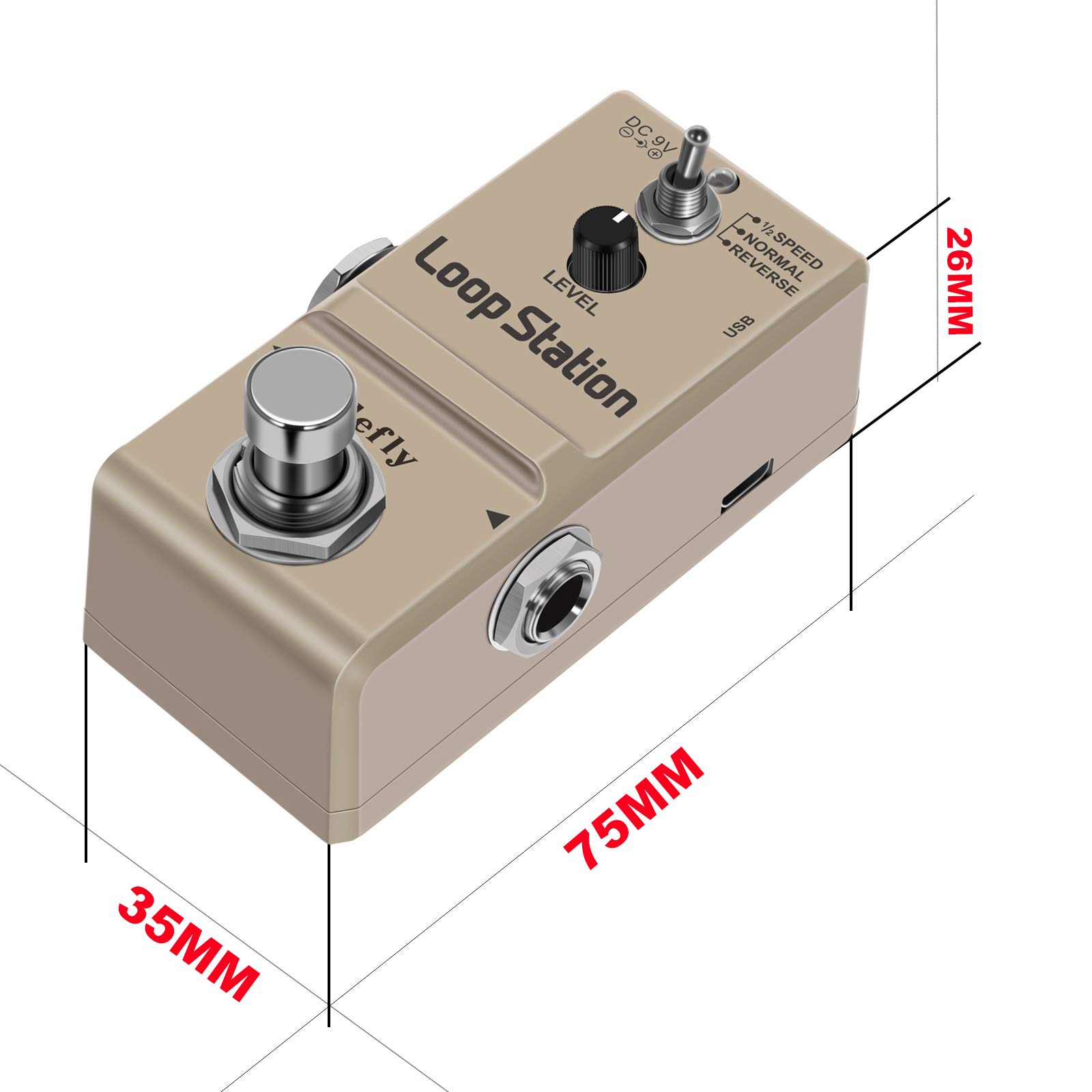 Clefly Tiny Loop Station Looper Effects Pedal Unlimited Overdubs 10m Of Looping 1/2 Time Reverse