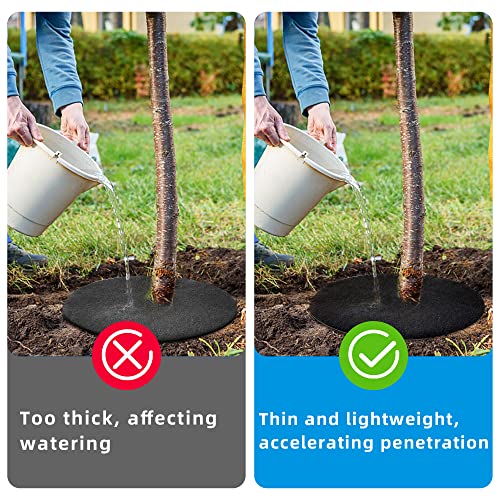 EBaokuup 20 Pack 16.5 Inch Non-Woven Tree Mulch Ring - Degradable Tree Protector Mat, Reusable Tree Weed Barrier Mat for Weed Control Root Protection