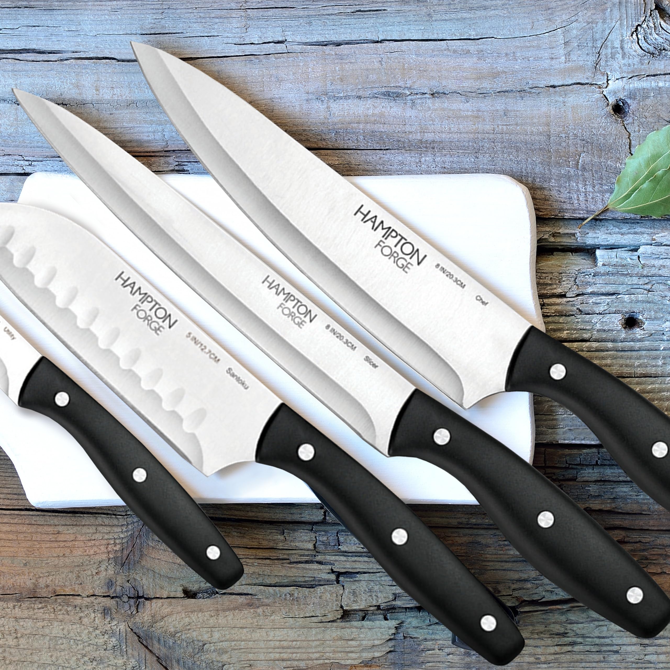 Hampton Forge Black β Rochester β 15 Piece Knife Block Set