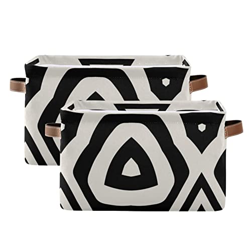 Large Foldable Storage Basket Bohemian Black Flower Storage Bin Canvas Toys Box Fabric Decorative Collapsible Organizer Bag with Handles for Bedroom Home