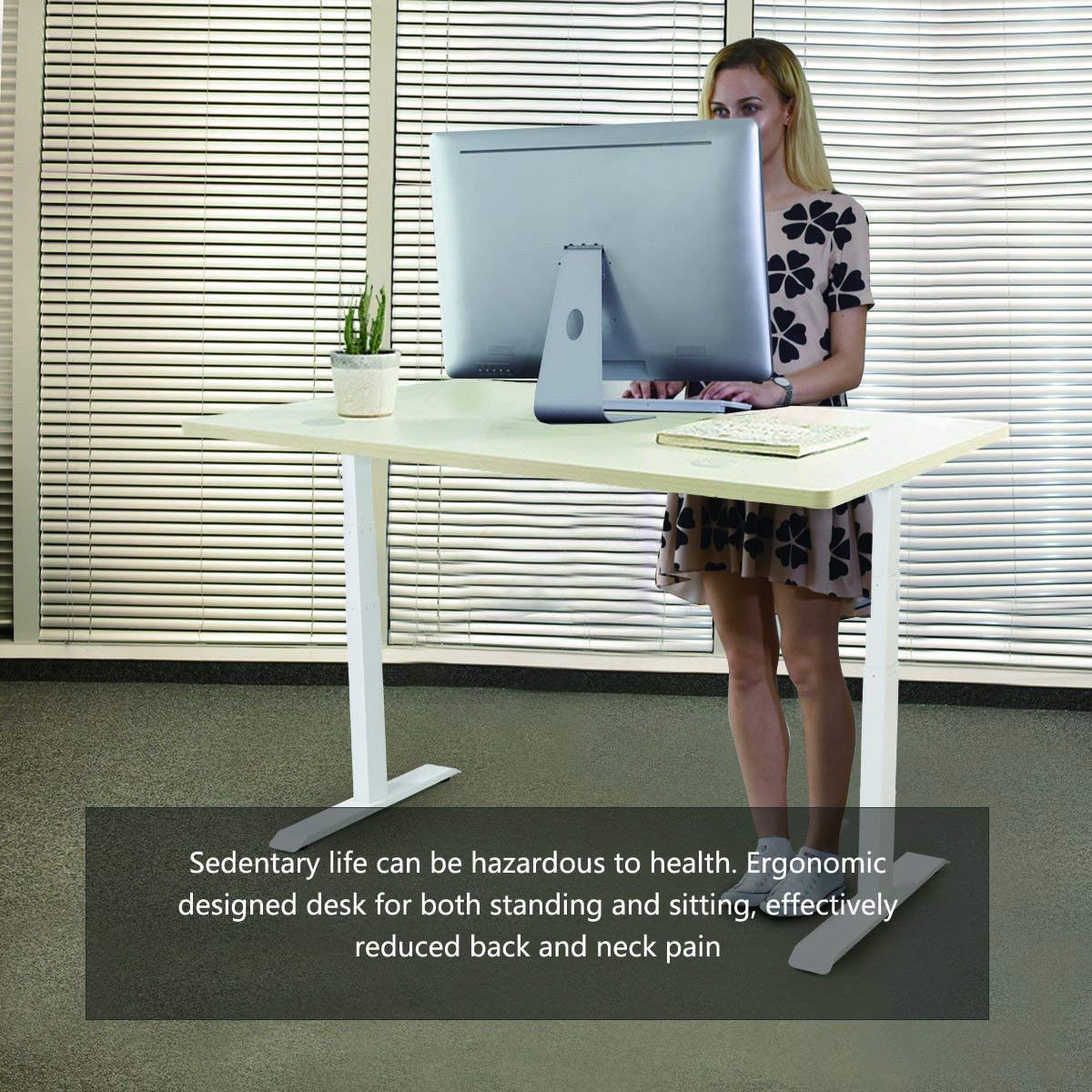 COSTWAY Electric Standing Desk, White