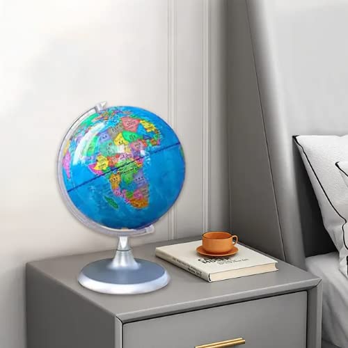 CYHO Illuminated World Globe - USB 2 in 1 LED Desktop World Globe, Interactive Earth Globe with World Map and Constellation View Fit for Kids Adults, Ideal Educational Geographic Learning Toy