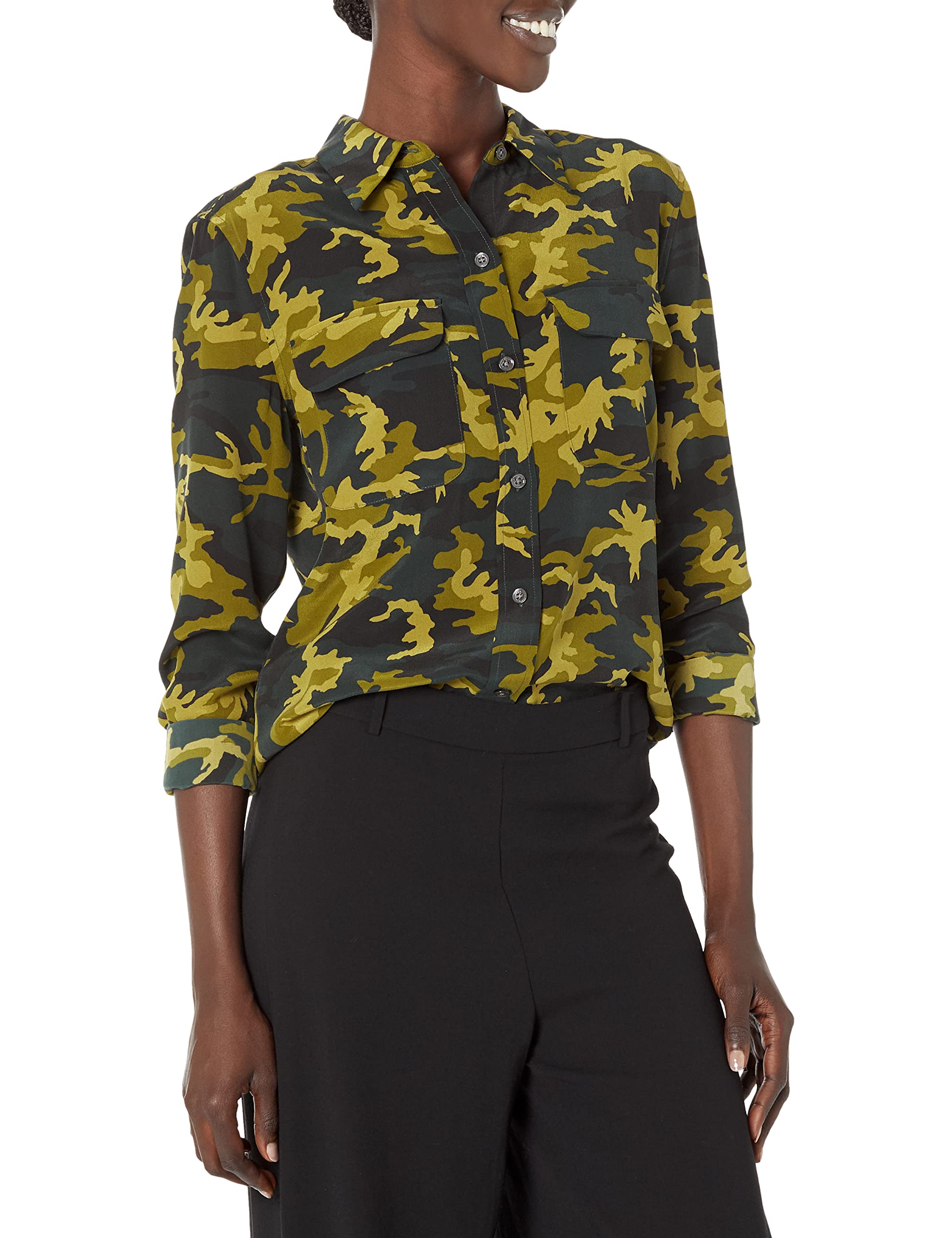EQUIPMENT Womens Slim Signature, Scarab Multi, Large