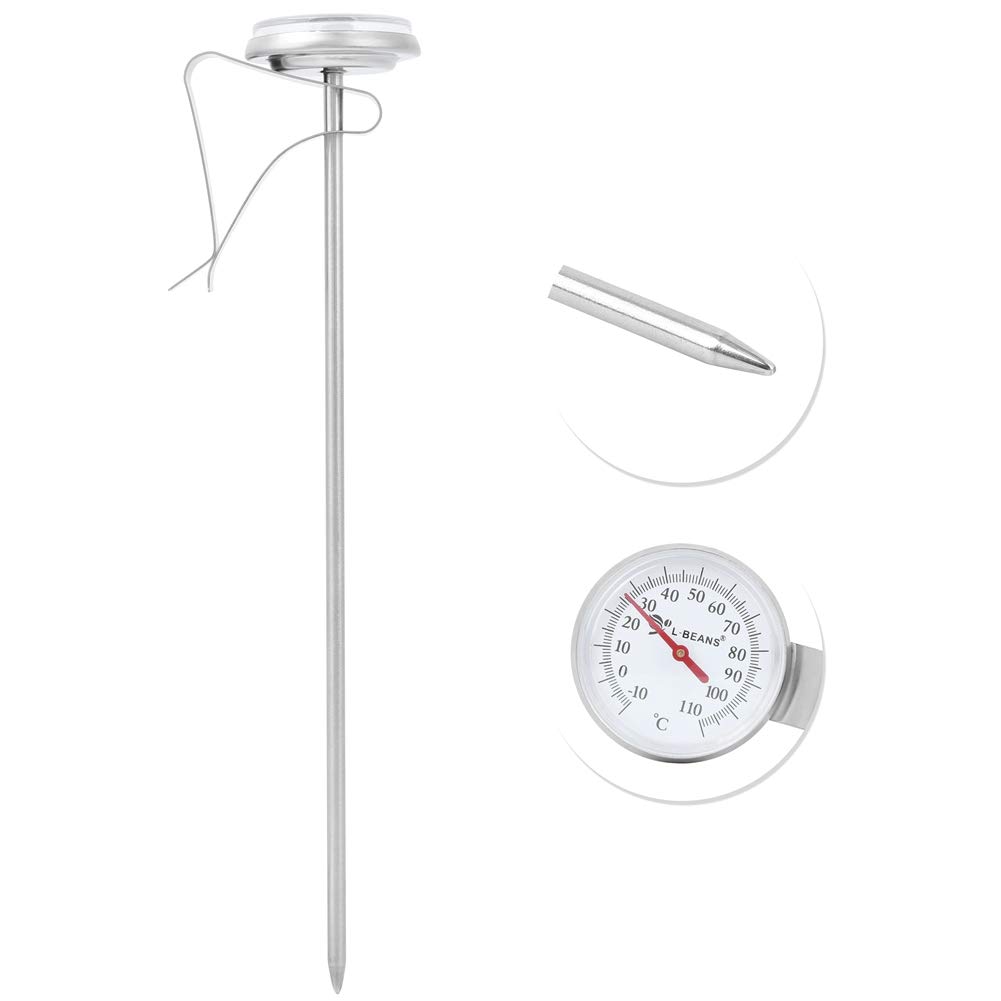 Dial Thermometer, Instant Read Multi-Purpose Thermometer with Clip for Milk, Beverage, Steaming, Coffee((Short Type))