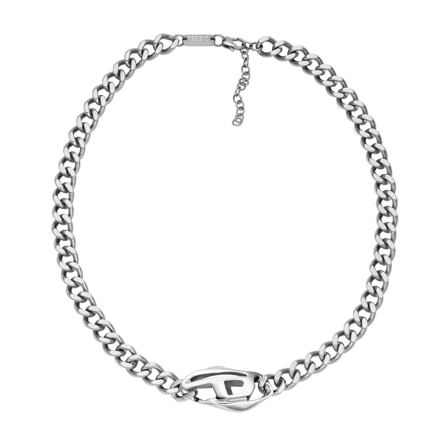 Diesel All-Gender Stainless Steel Chain Necklace, Silver (Model: DX1412040)
