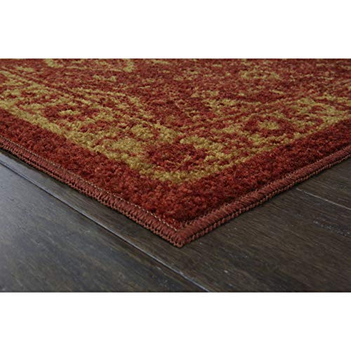 Maples Rugs Georgina Traditional Area Rugs for Living Room & Bedroom [Made in USA], 5 x 7, Red/Gold