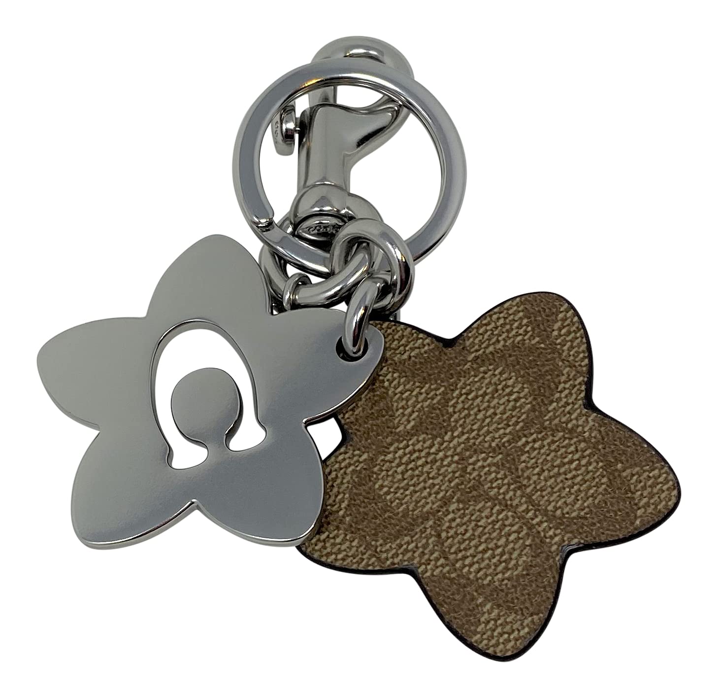 Coach Wildflower Signature Canvas Bag Charm Key FOB C4316 Khaki