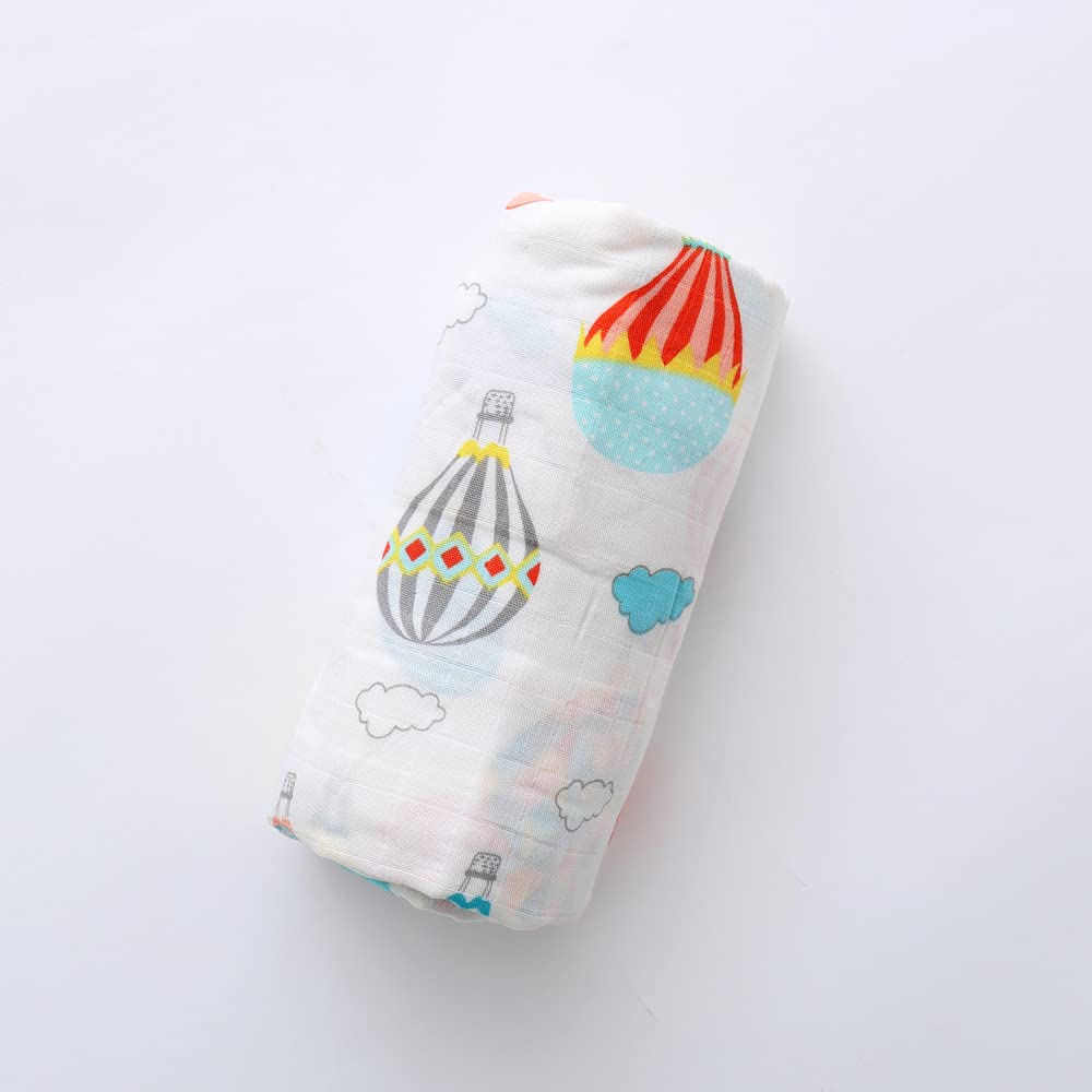 Karitree Muslin Swaddle Blanket Unisex Swaddle Wrap Soft Silky Bamboo Muslin Swaddle Blankets Neutral Receiving Blanket for Boys and Girls, Large 47 x 47 inches Feather (Hotballon)