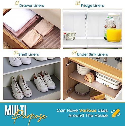 Refrigerator Liners for Shelves by Linda’s Essentials - Refrigerator Shelf Liners for Glass Shelves Protects Against Spills - Multi-Use Shelf, Drawer and Fridge Liners - BPA Free Clear