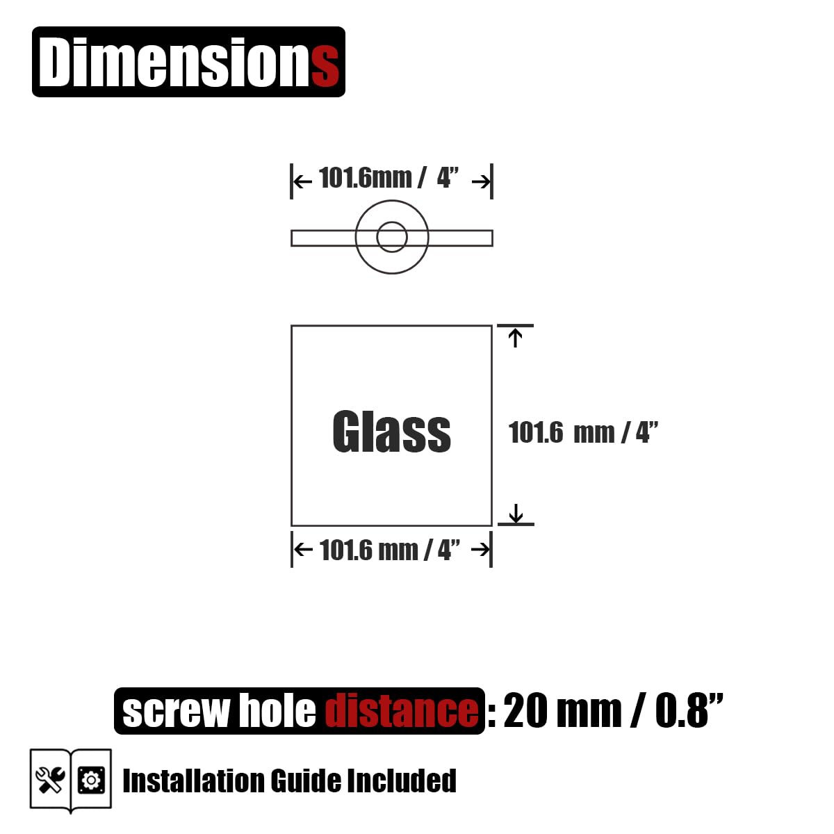 JQK Small Floating Glass Shelves Gold, 4 Inch Display Ledges for Wall, Mini Decor, Living Room Bedroom Bathroom, Tempered Glass Shower Storage, 2 Pack, TGS101L4-BG-P2