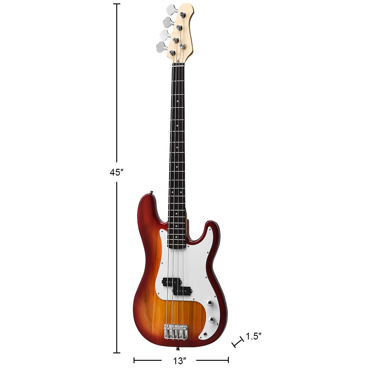 Costzon Full Size Electric 4 String Bass Guitar for Beginner Starter Complete Kit, Rose Fingerboard and Bridge, w/Two Pickups & Two Tone Control, Guitar Bag, Strap, Guitar Pick, Amp Cord (Black Bass)