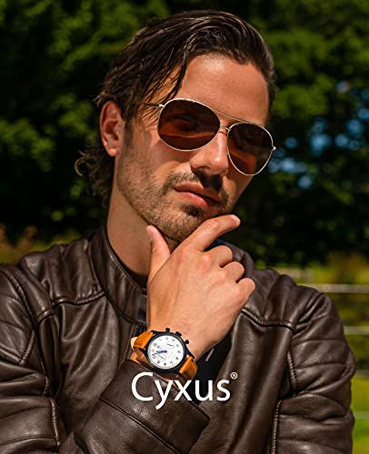 Cyxus Aviator Sunglasses for Men Sunglasses Polarized UV Protection Trendy Metal Pilot Glasses for Driving Hiking Travel