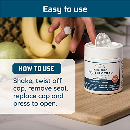 Wondercide - Fruit Fly Trap for Kitchen, Home, and Indoor Areas - Fruit Fly Killer - Pet and People Safe - Made in USA & Plant Based - 5.4 oz - 2 Pack