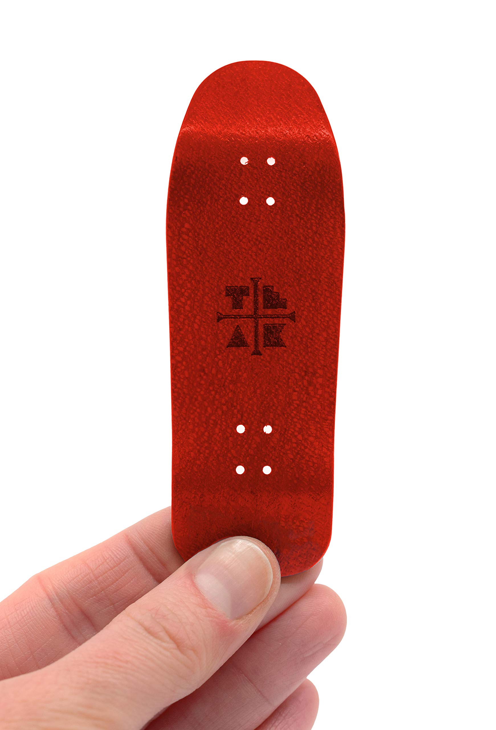 Teak Tuning Wooden Fingerboard Carlsbad Cruiser Deck, Cherry Red - 34mm x 100mm - Handmade, Pro Shape & Size - Five Plies Wood Veneer - Includes Prolific Foam Tape
