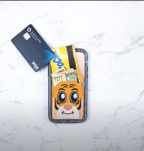 Funx Accessories Fire Skull Stick-On Phone Wallet - Self Adhesive Smartphone Wallet to Store Cards/Cash - Fun Adhesive Phone Card Holder - Compatible with Any Flat Devices with Width of 2.5ββ