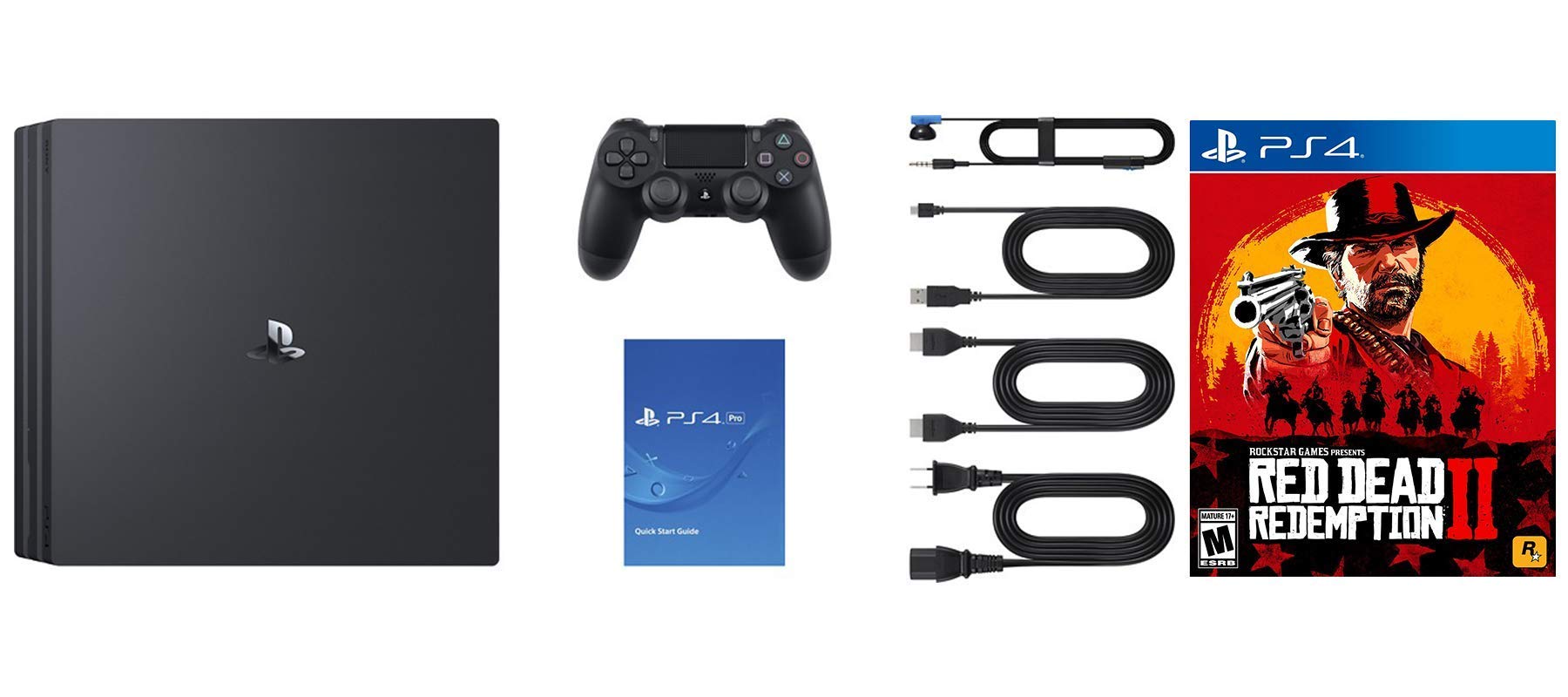 Playstation 4 Pro 1TB Solid State Drive Console with Red Dead Redemption 2 Bundle, 4K HDR, Playstation Pro Enhanced (Renewed)