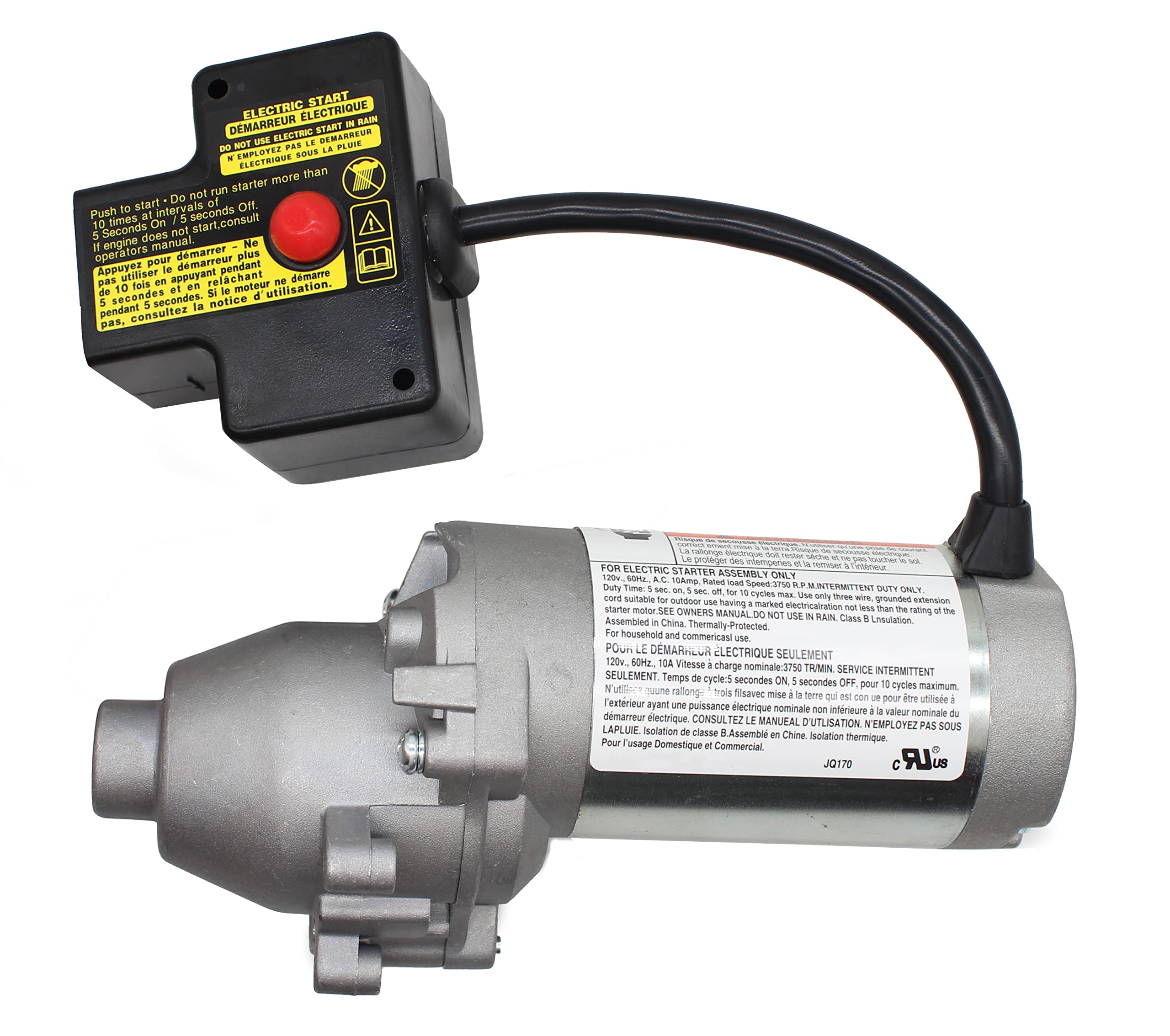 Fullas JQ170-1 Electric Starter Motor Compatible with Champion Snowblower Powered by Rato 208CC Gas Engine