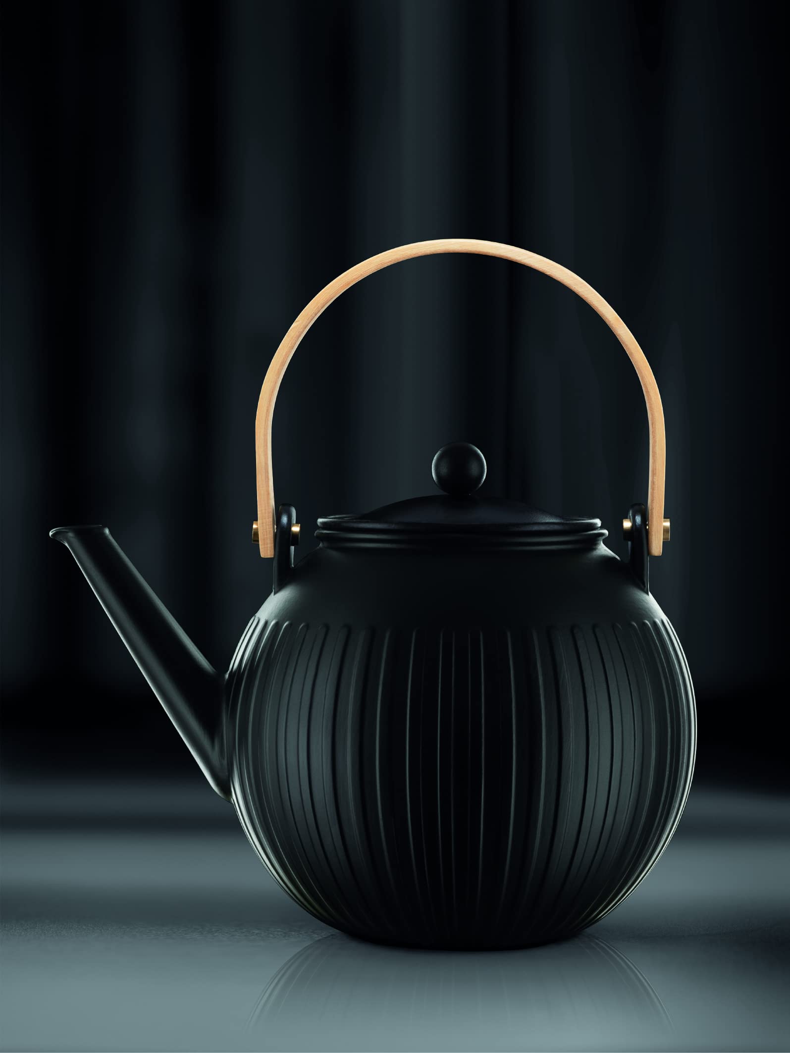 Bodum Douro Porcelain Tea Pot with Stainless Steel Infuser, 51 Ounce, Matte Black