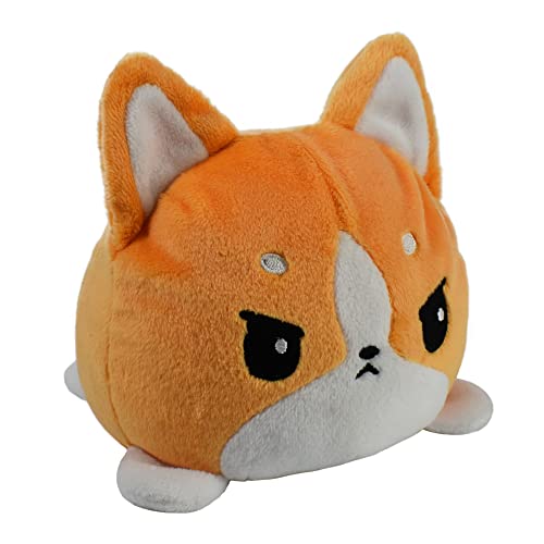 TeeTurtle - The Original Reversible Dog Plushie - Corgi - Cute Sensory Fidget Stuffed Animals That Show Your Mood
