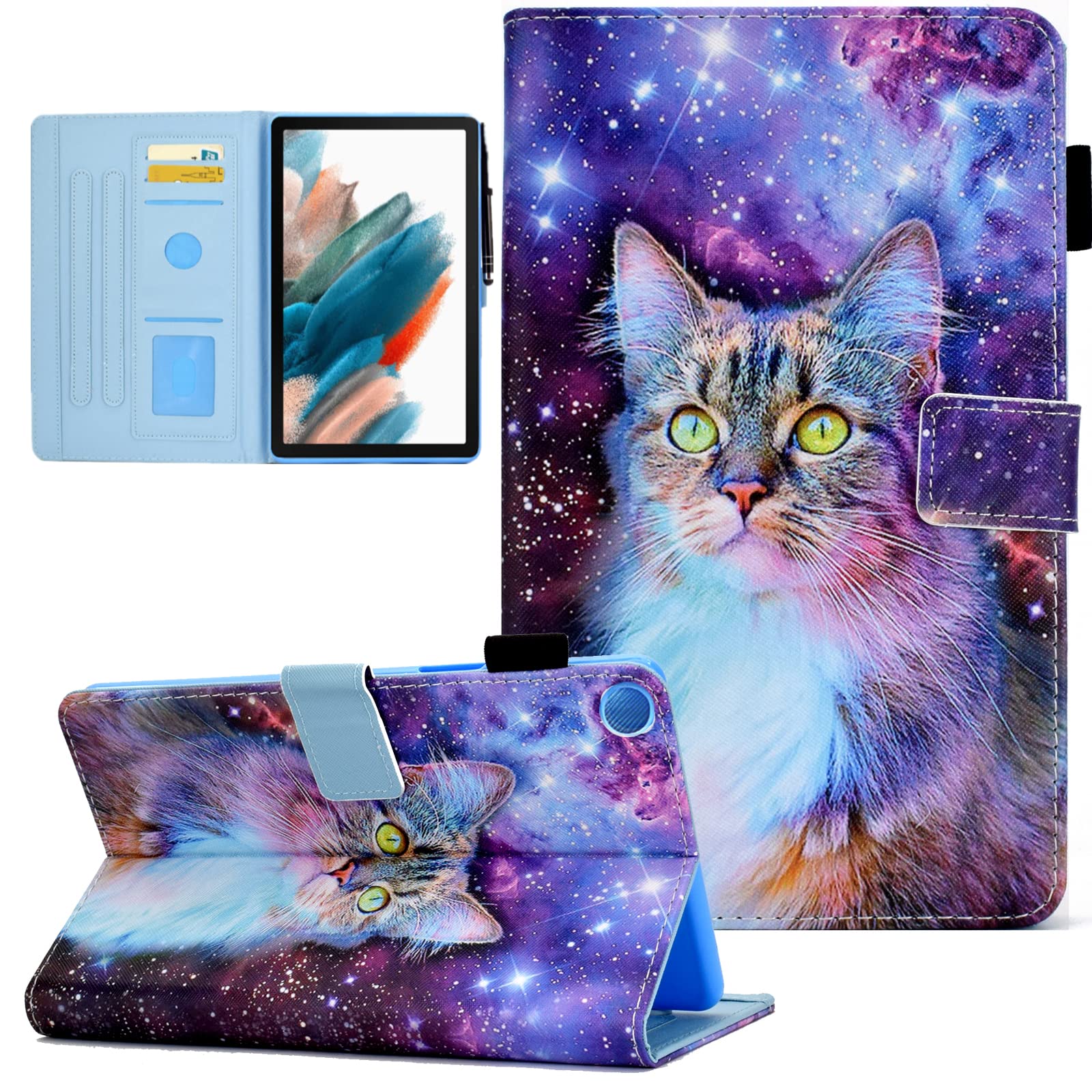 KEROM Case for Galaxy Tab A8 10.5 inch, PU Leather Folio Stand Cover Case for Samsung Galaxy Tab A8 10.5 inch 2022 SM-X200 X205 X207, Multi-Angle Viewing, Auto Wake/Sleep - Elephant