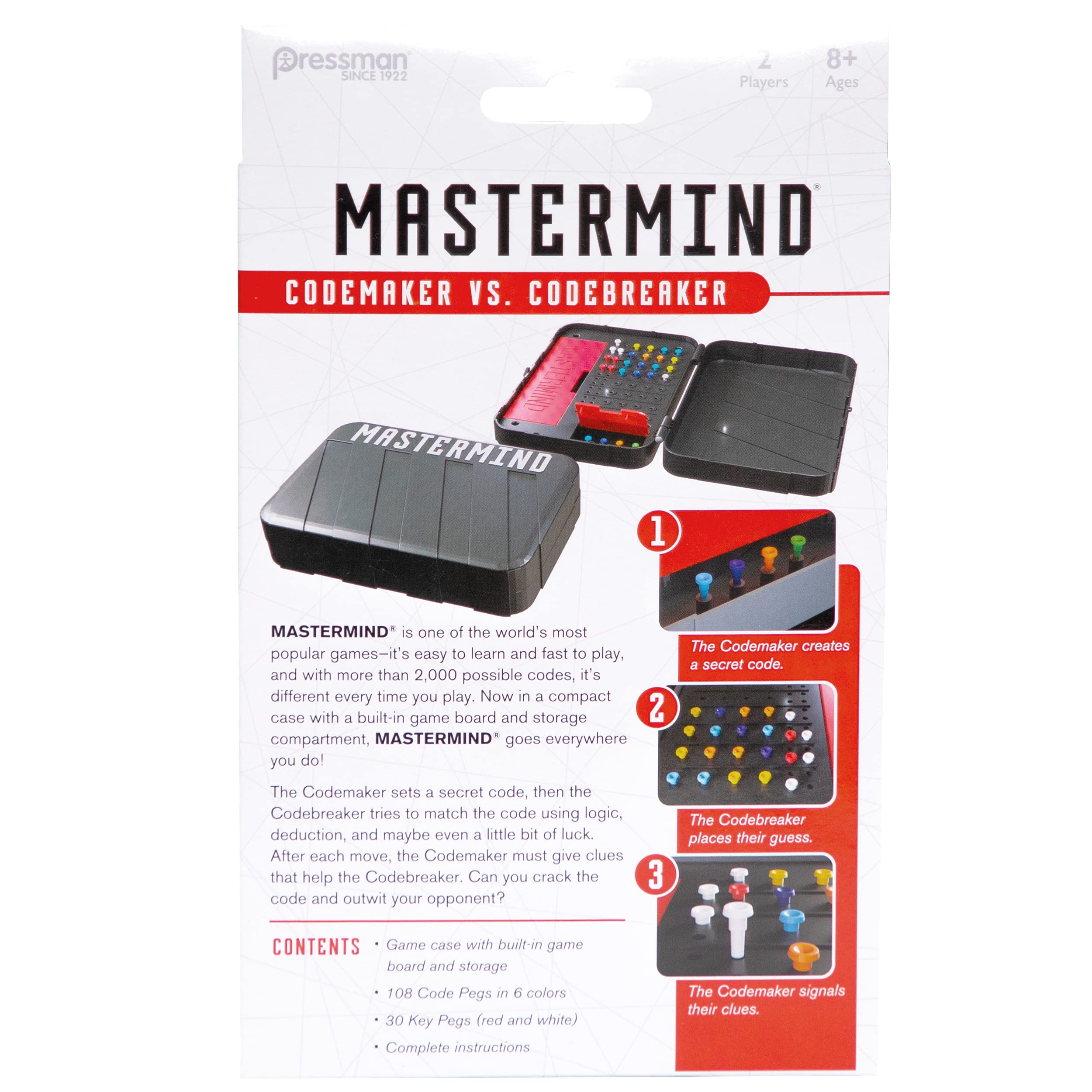 Travel Classics: Mastermind - The Strategy Game of Codemaker vs. Codebreaker in A Compact Travel Case by Pressman