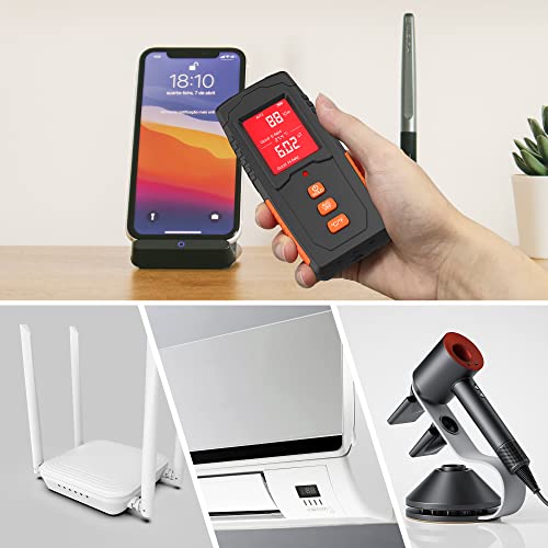 EMF Meter Handheld Electromagnetic Field Radiation Detector Rechargeable Digital LCD EMF Meter Tester for Home Outdoor and Ghost Hunting Inspections