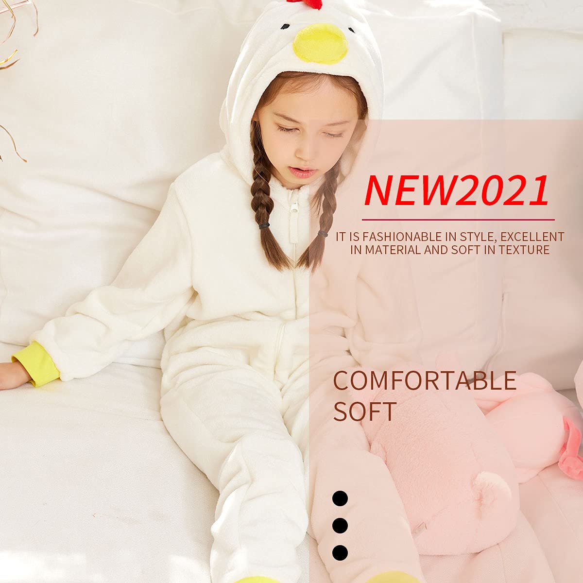 COSUSKET Chicken Oneise Pajamas Child Halloween Costume Age 2-14