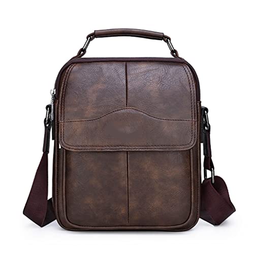 CZDYUF Men Crossbody Bag Shoulder Bags Multi-Function Men Handbags Large Capacity Split Leather Bag for Man Messenger Bag (Color : D, Size