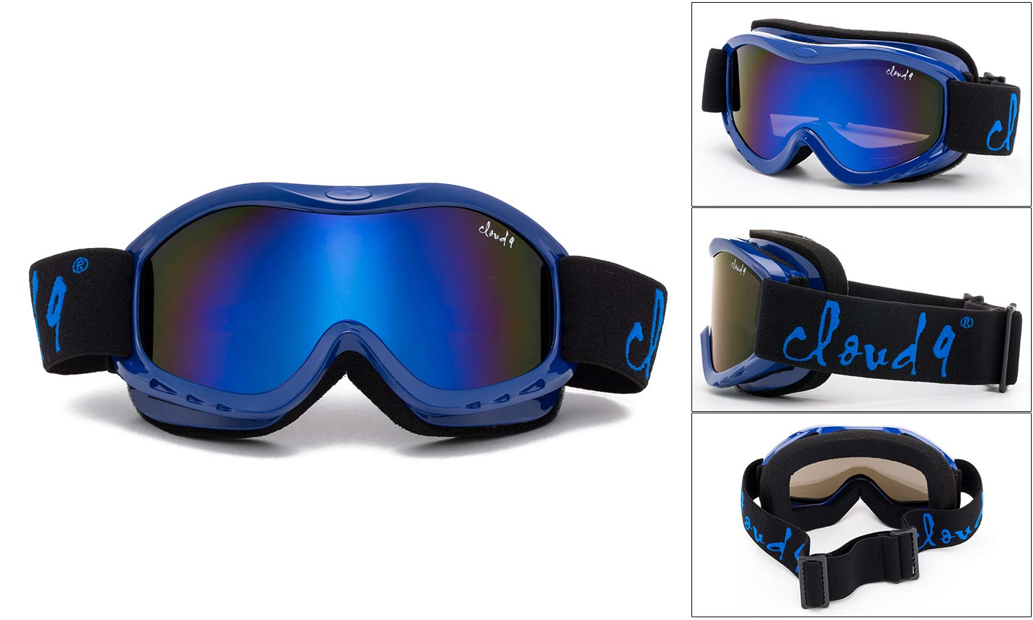 Cloud 9 Kids Boys & Girls Snow Goggles Anti-Fog UV400 Snowboarding Ski (1 Pair)