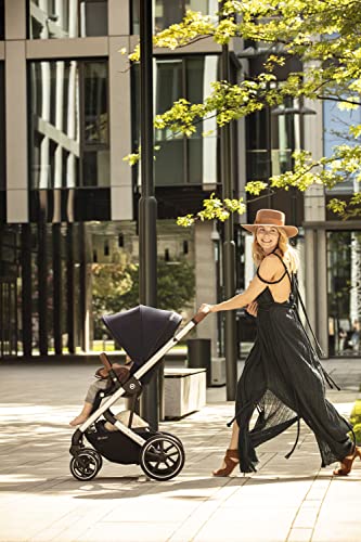 Cybex Balios S Lux Toddler and Baby Stroller with Reversible Seat, Unique One-Pull Harness, and Multiple Recline - Travel System Ready, with One Hand Fold, Deep Black