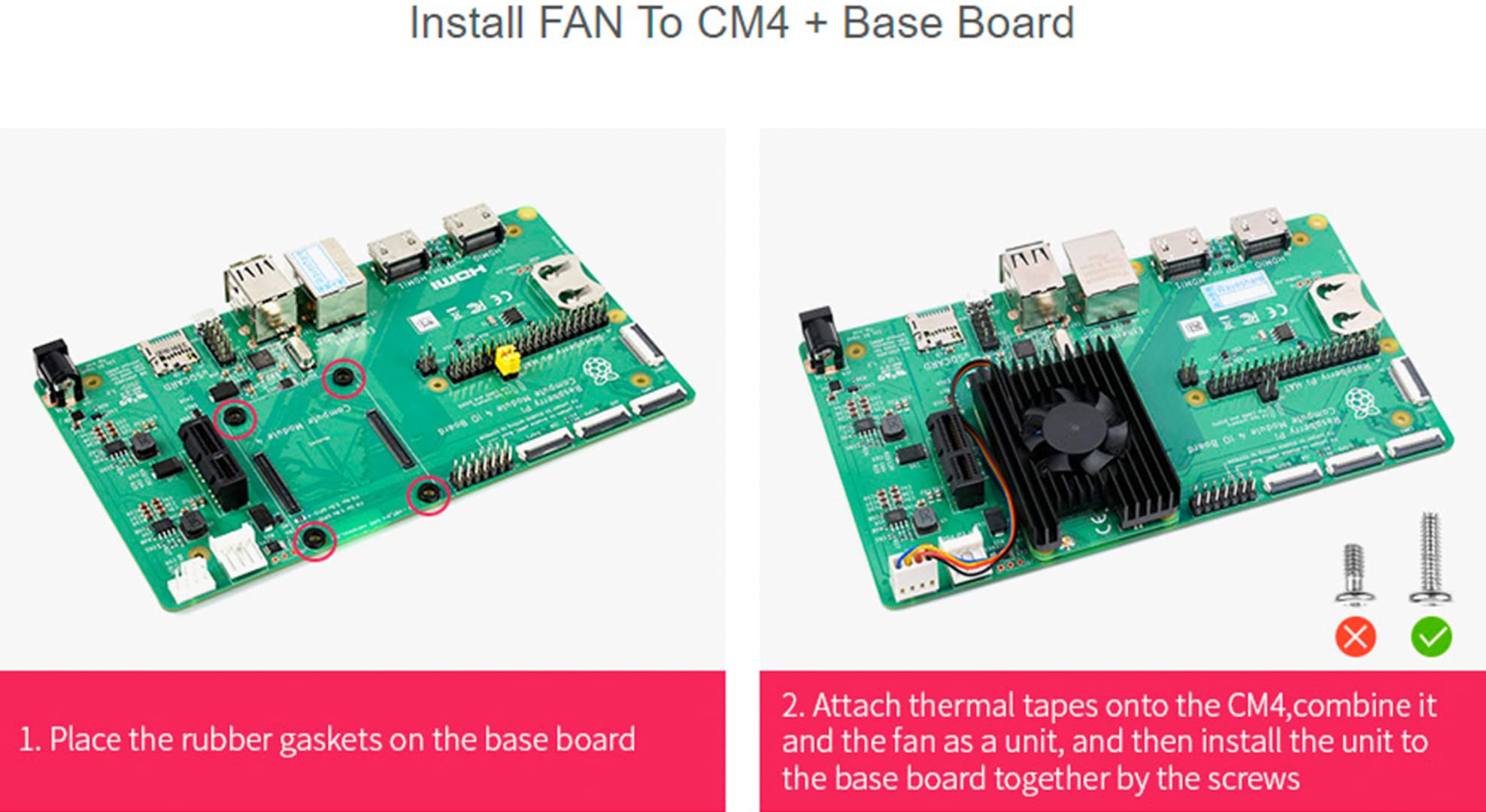 Dedicated All-in-One 3007 Cooling Fan for Raspberry Pi Compute Module 4 (CM4),PWM Speed Adjustable Low Noise More Convenient, with Thermal Tapes