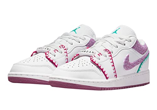 Jordan Youth 1 Low DM9037 100 White Light Bordeuax - Size 4.5Y