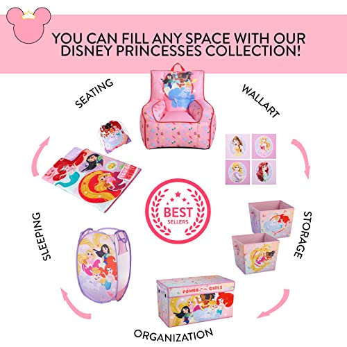 Disney Princess Pop Up Hamper with Durable Handles, 21"H x 13.5"W x 13.5" L
