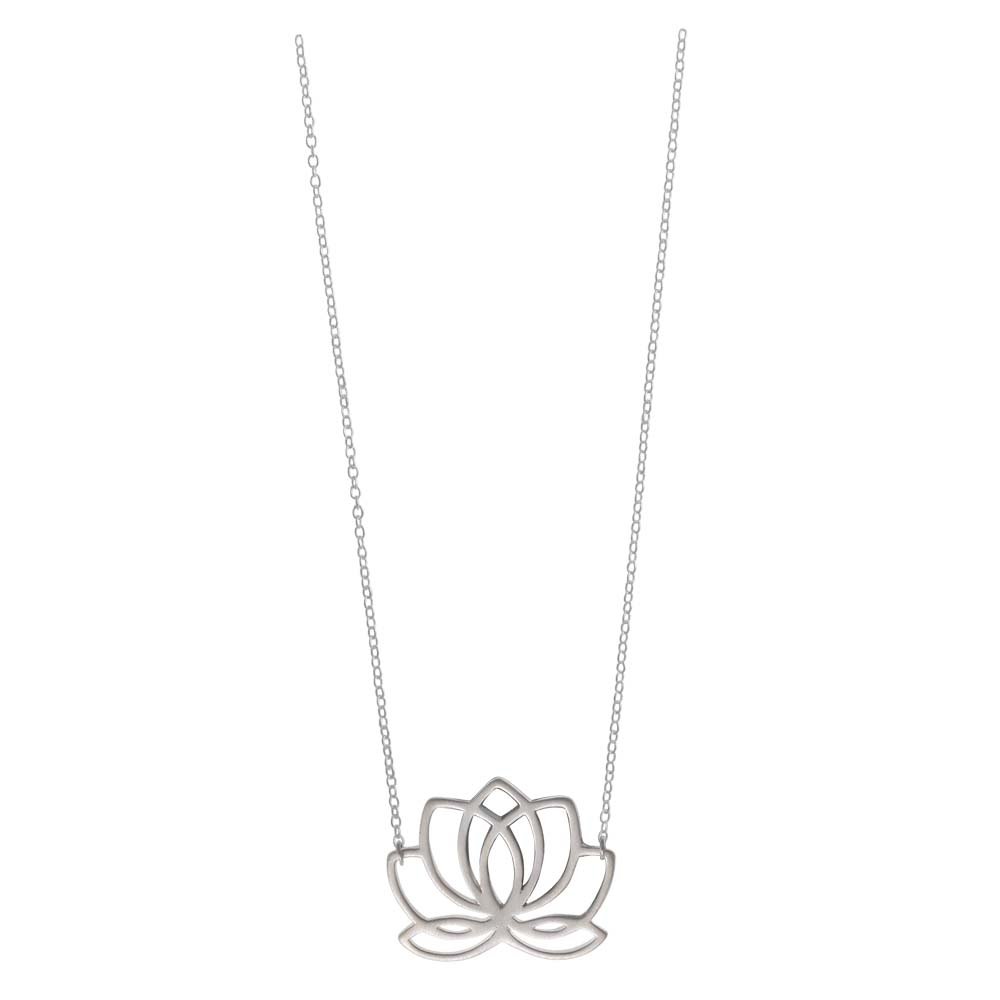 Boma Jewelry Sterling Silver Lotus Blossom Flower Necklace, 16 inches
